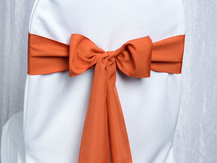 Burnt Orange Polyester Chair Sash - A & S Party Rental Cincinnati