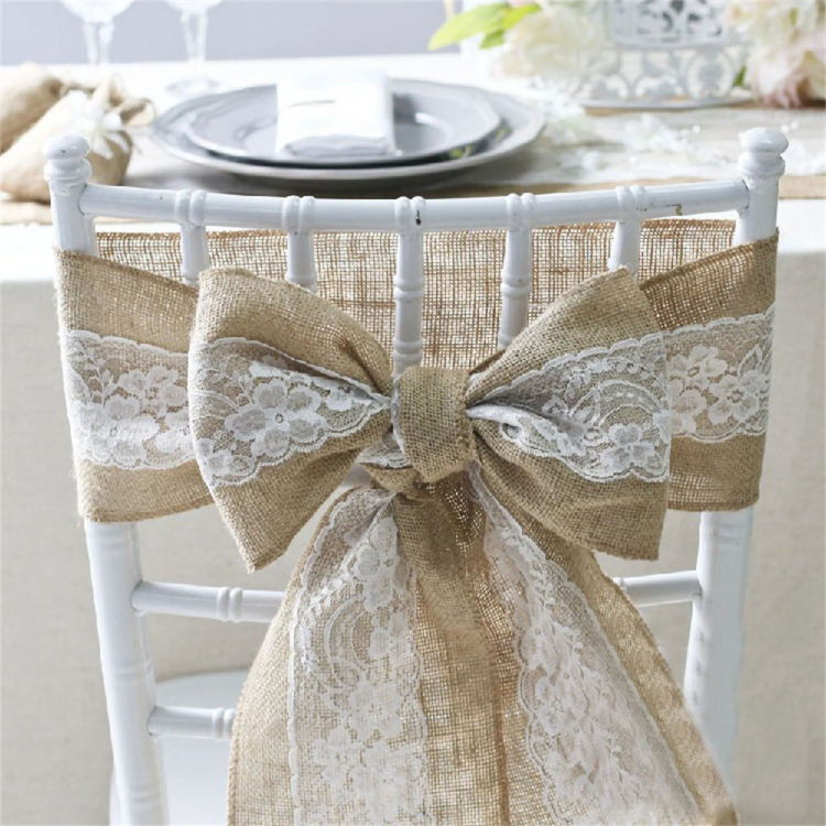 Lace Burlap Chair Sash - A & S Party Rental Cincinnati