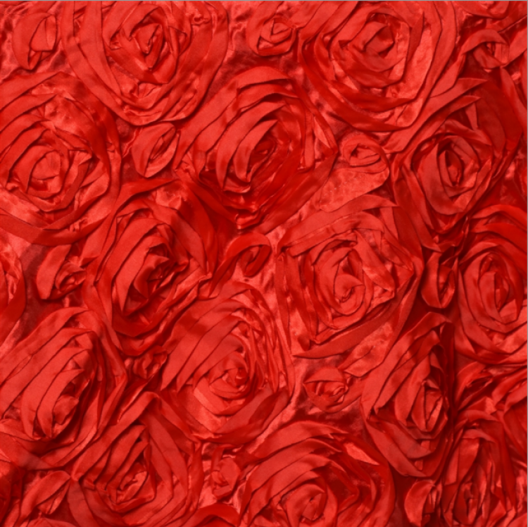 72 x 72 - Red Rosette Table Overlays Linen - A&S Party Rental Lima